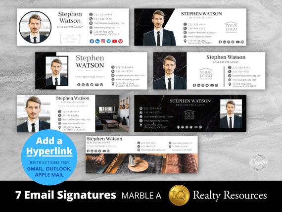 Email Signature Template Bundle 7 Email Templates Real - Etsy