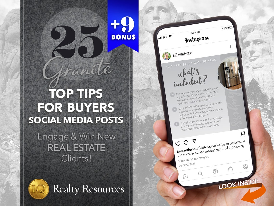 Real Estate Social Media Posts Top Tips for Buyers for - Etsy