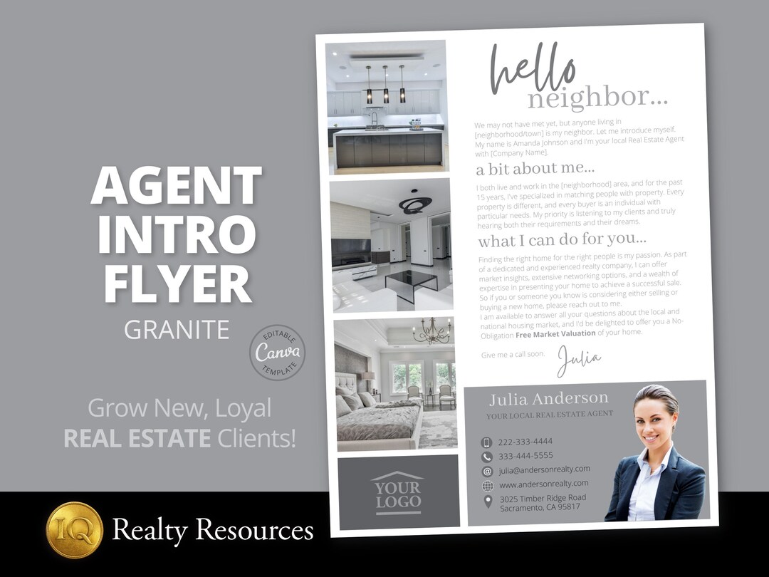 Real Estate Flyer Template, Realtor Introduction, Modern Real Estate ...