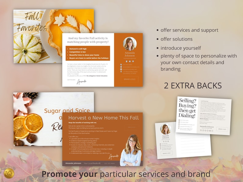 Fall Real Estate Postcard Bundle Thanksgiving Postcard - Etsy