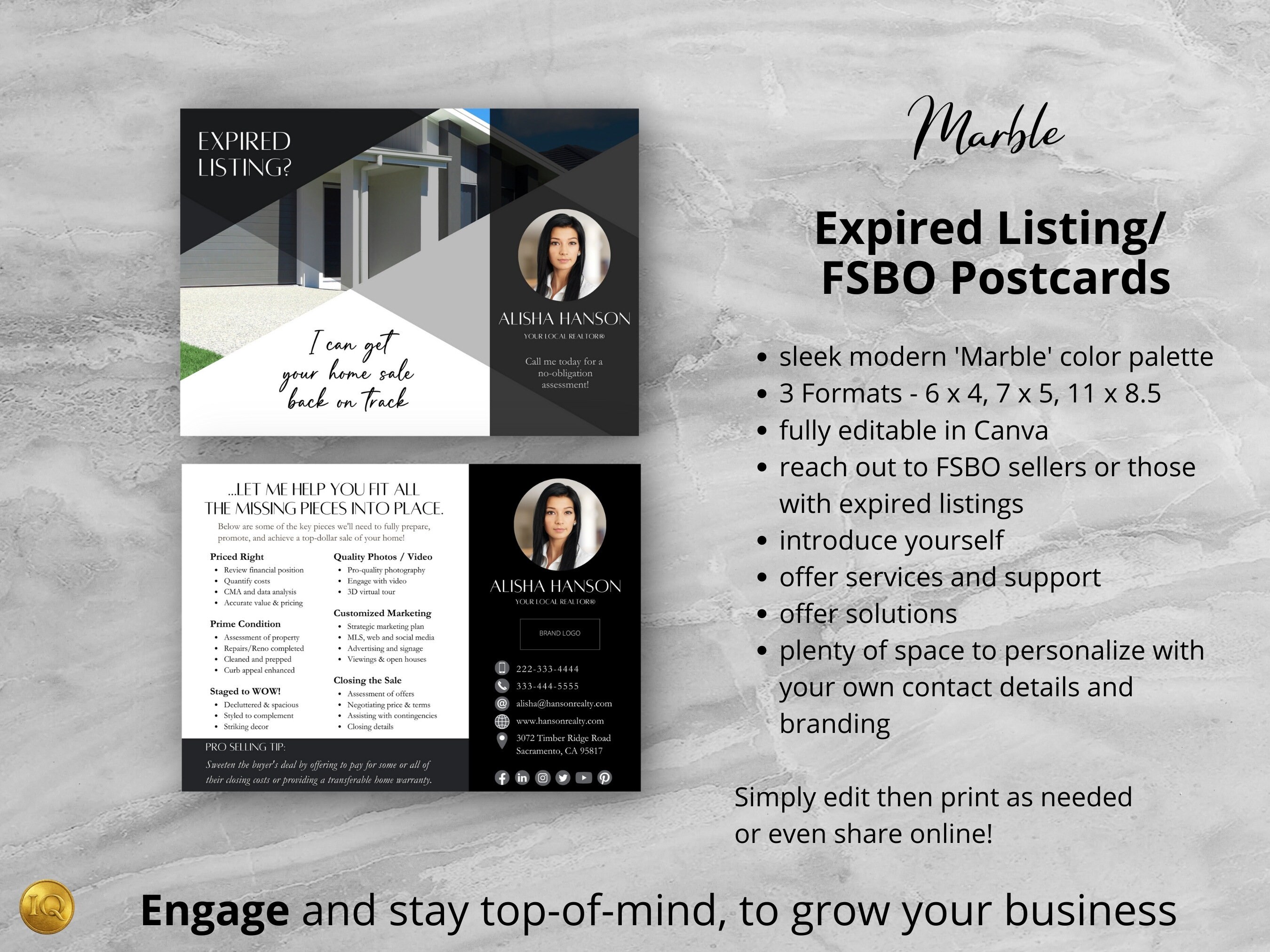 Real Estate Postcard Template, Expired Listing Postcard BUNDLE, FSBO ...