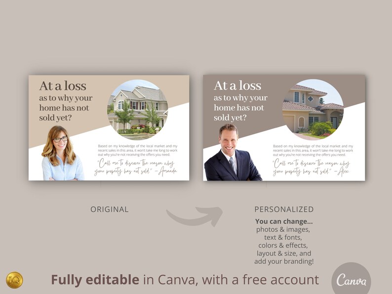 Real Estate Postcard Template, Expired Listing Postcard, FSBO Postcard ...