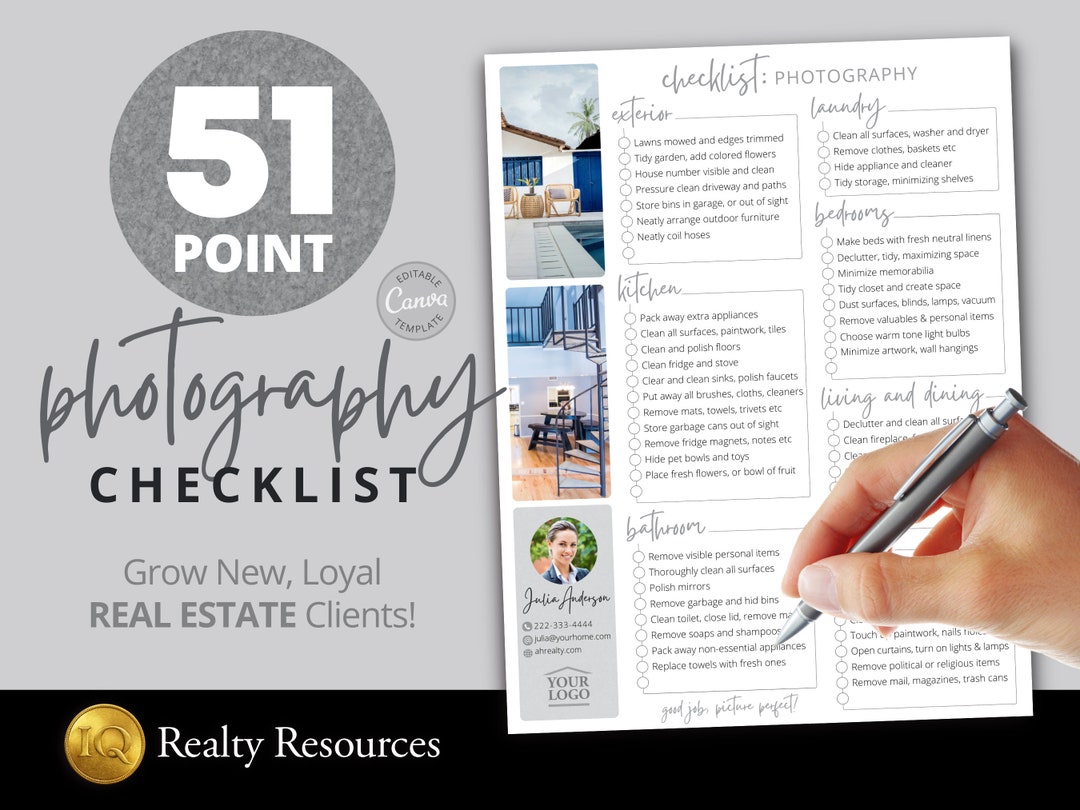 Real Estate Photography Checklist for Home Sellers, Realtor, Real ...