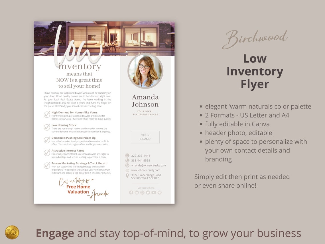 Real Estate Flyer Template Low Inventory Real Estate - Etsy