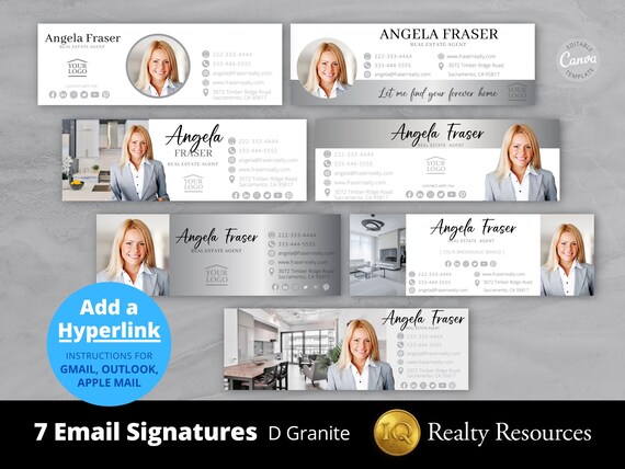 Email Signature Template Bundle 7 Signature Templates Real - Etsy