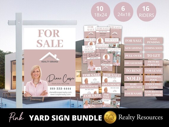 Real Estate Yard Sign Bundle Real Estate Signs Realtor - Etsy