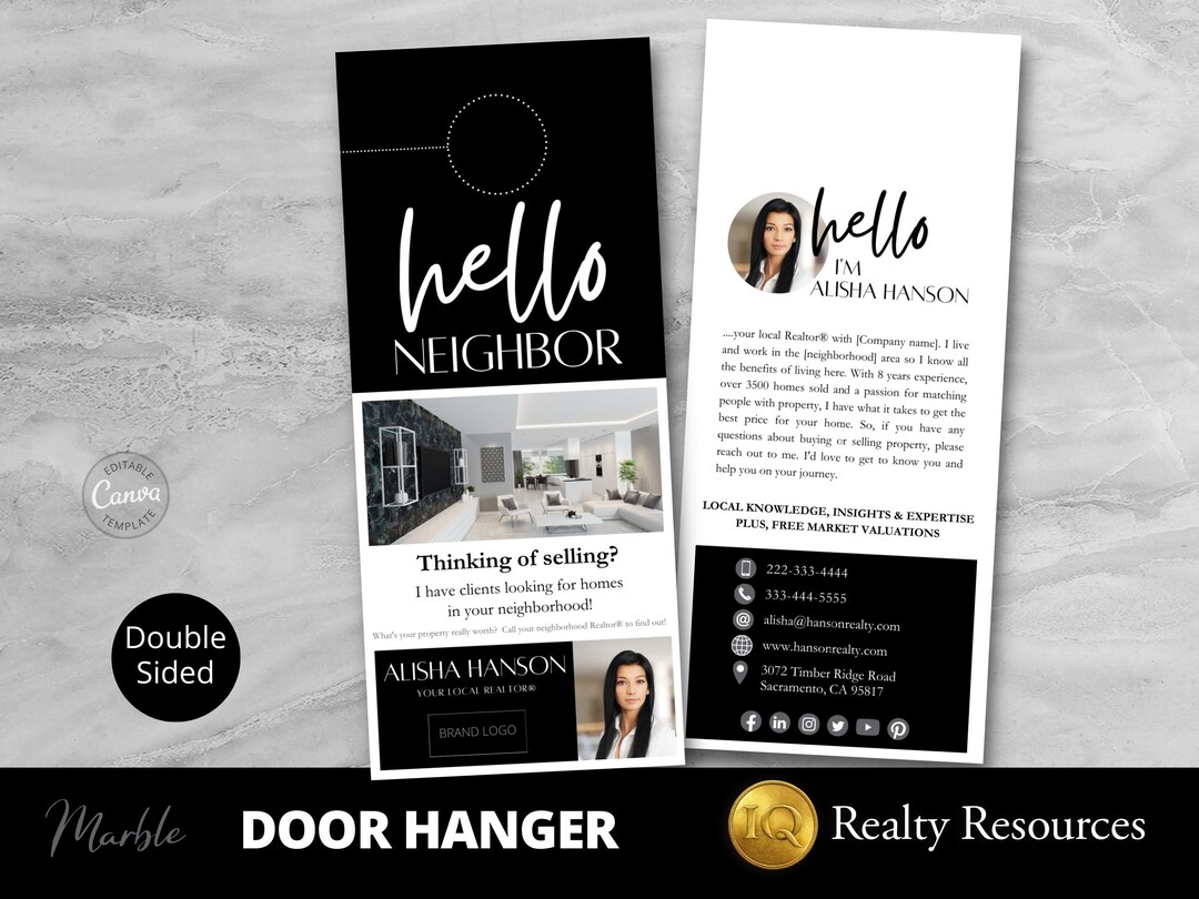 Real Estate Door Hanger Template, Door Hanger Tag, Real Estate ...