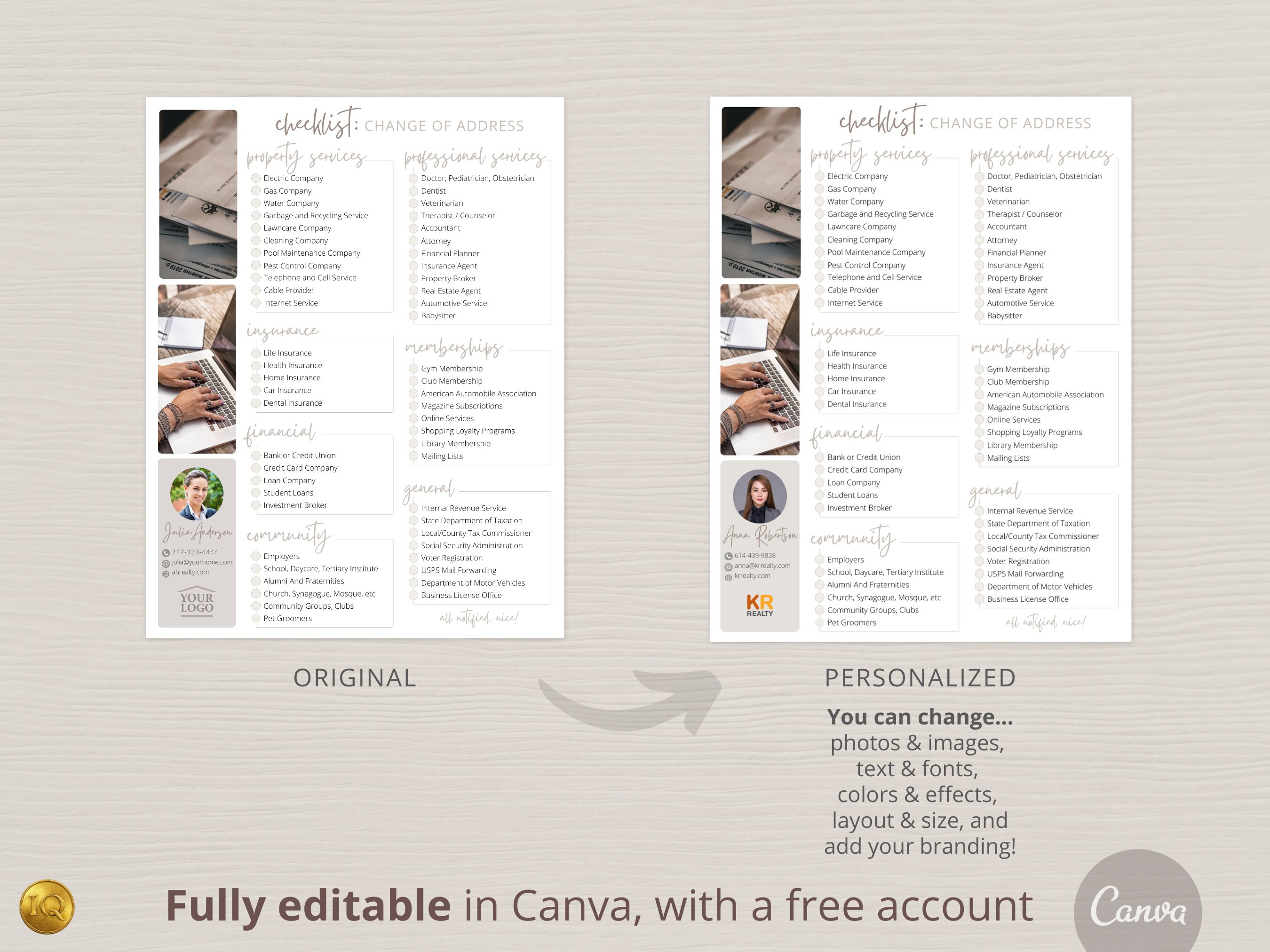 Real Estate Change of Address Checklist for Home Sellers and Buyers ...