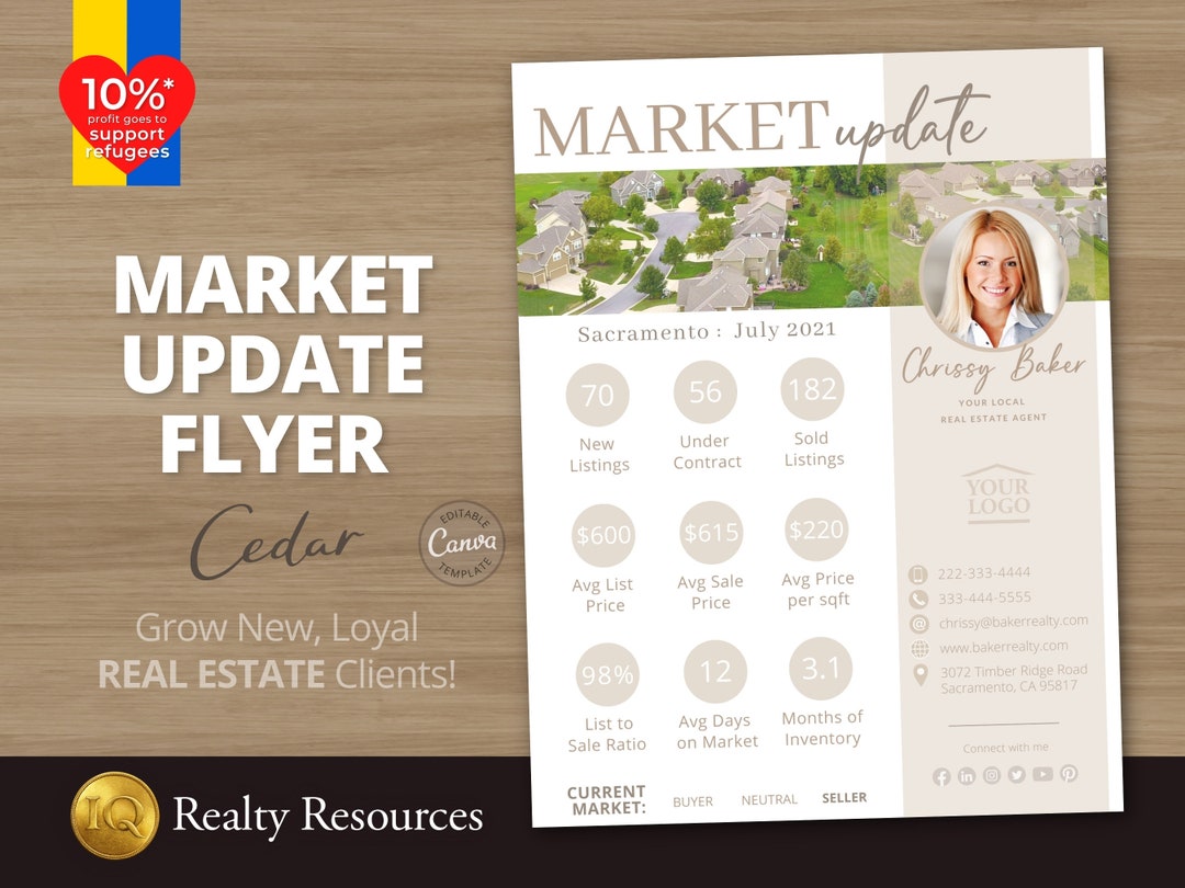 Real Estate Flyer Template, Market Update, Market Stats, Real Estate ...