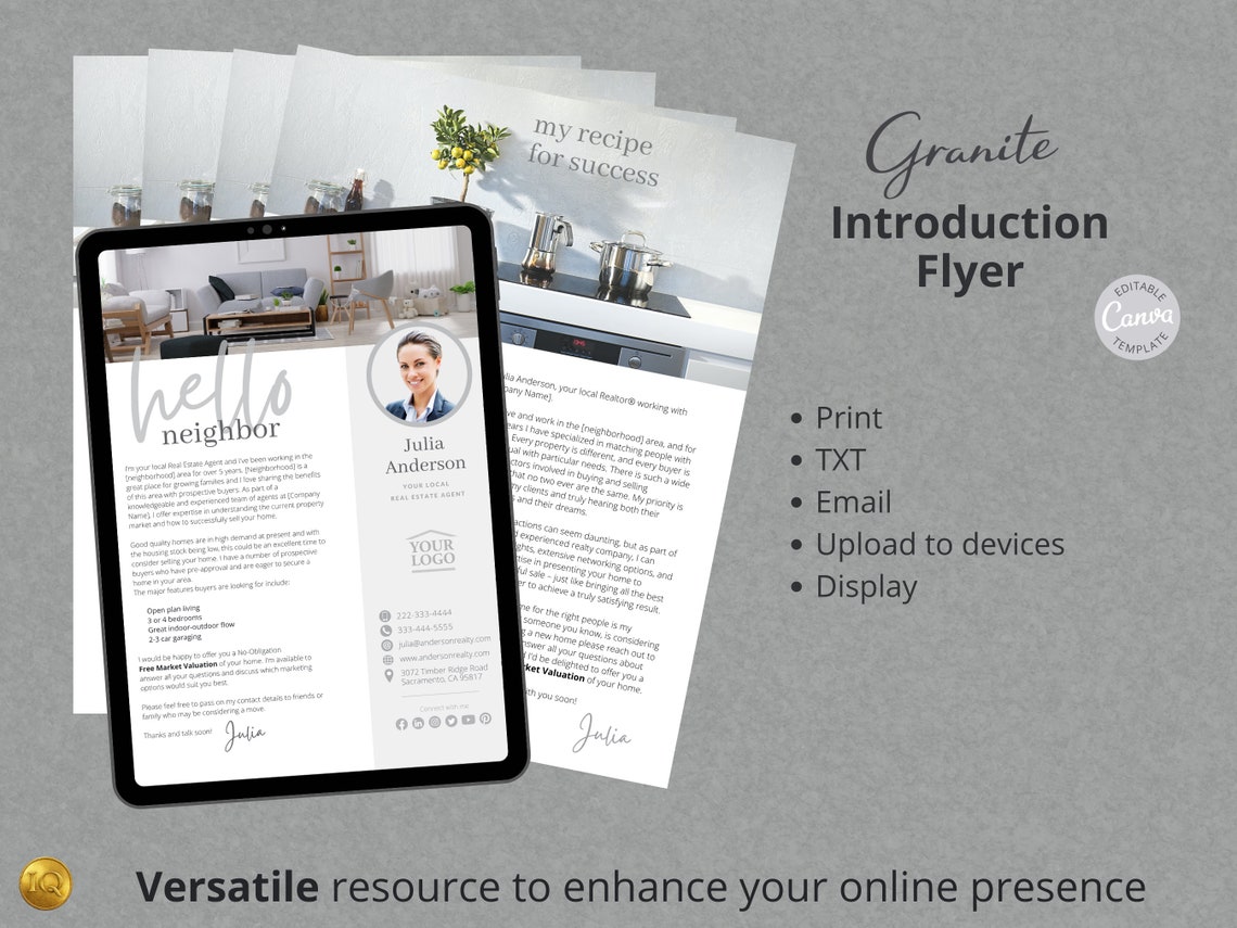 Real Estate Flyer Template, Agent Introduction, Agent Marketing ...