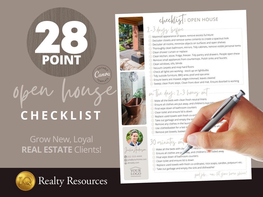 Real Estate Open House Checklist for Home Sellers, Real Estate ...