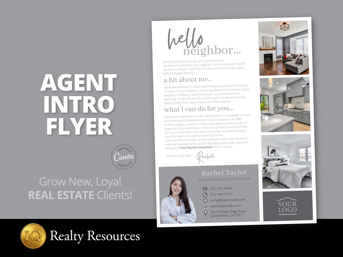 Flyer Template Real Estate Flyer Realtor Introduction Real - Etsy
