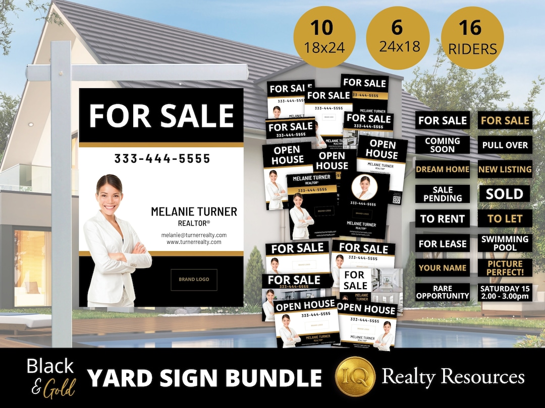 Real Estate Signs Bundle, Real Estate Yard Sign, for Sale Yard Sign ...