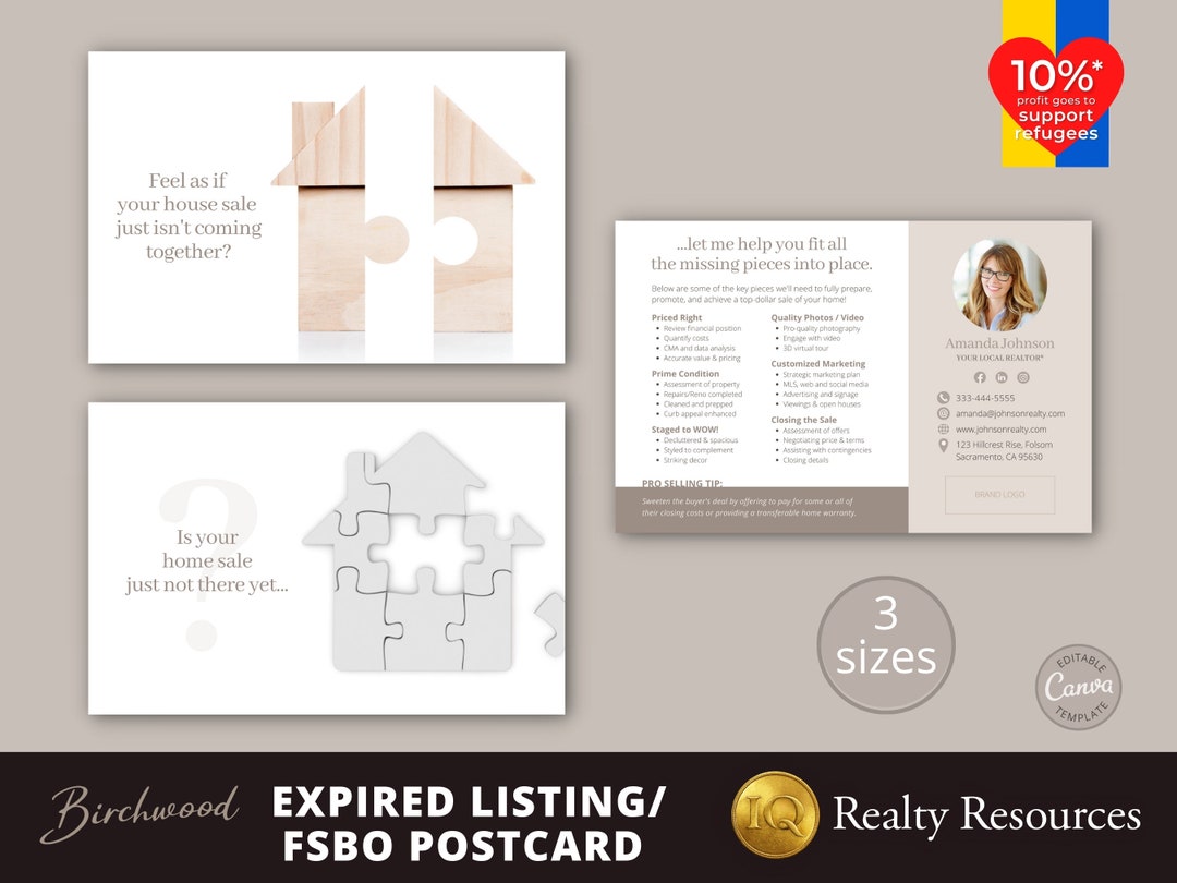 Real Estate Postcard Template, Expired Listing Postcard, FSBO Postcard ...