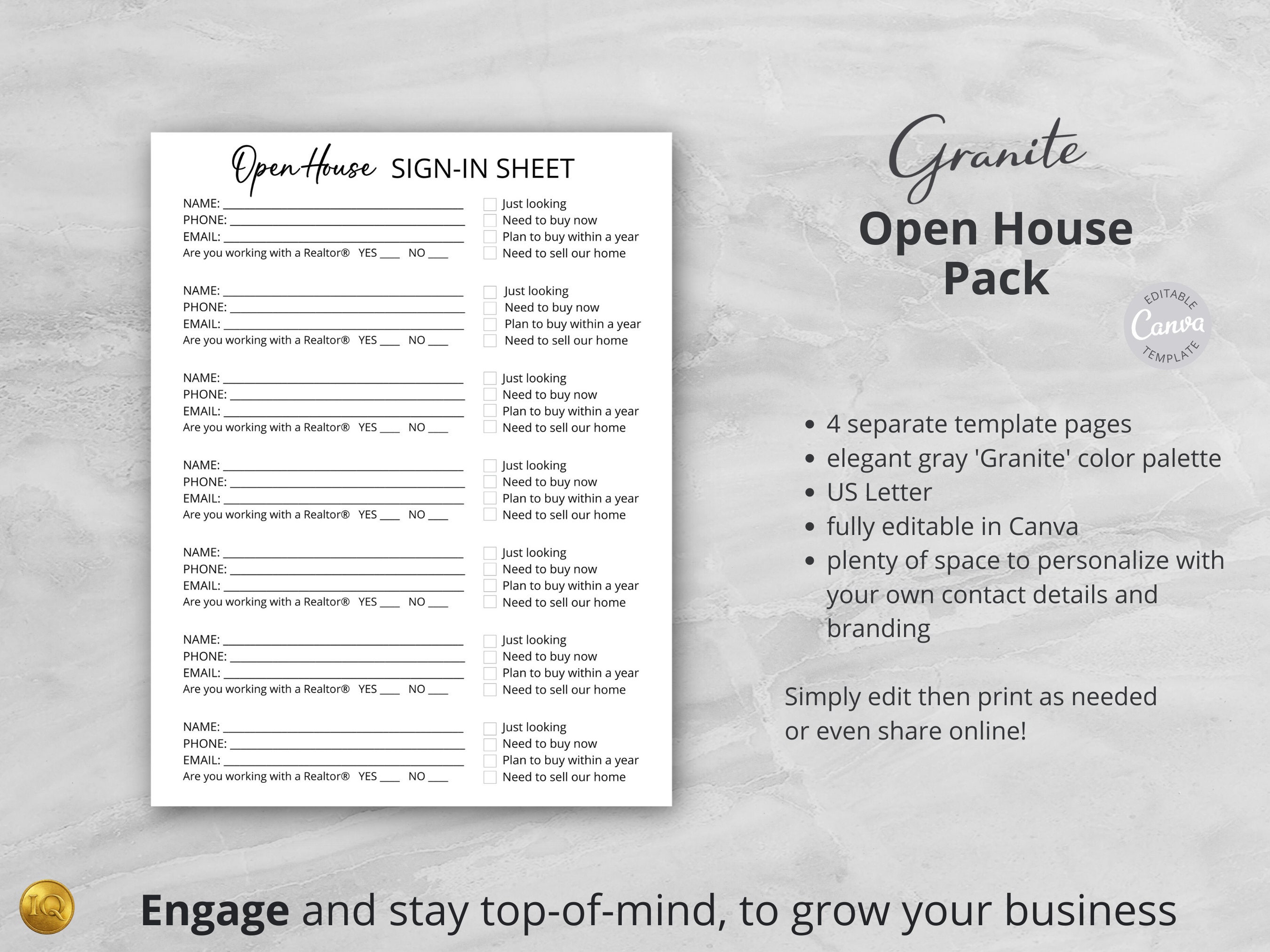 Open House Pack, Open House Sign in Sheet, Feedback Form, Open House ...
