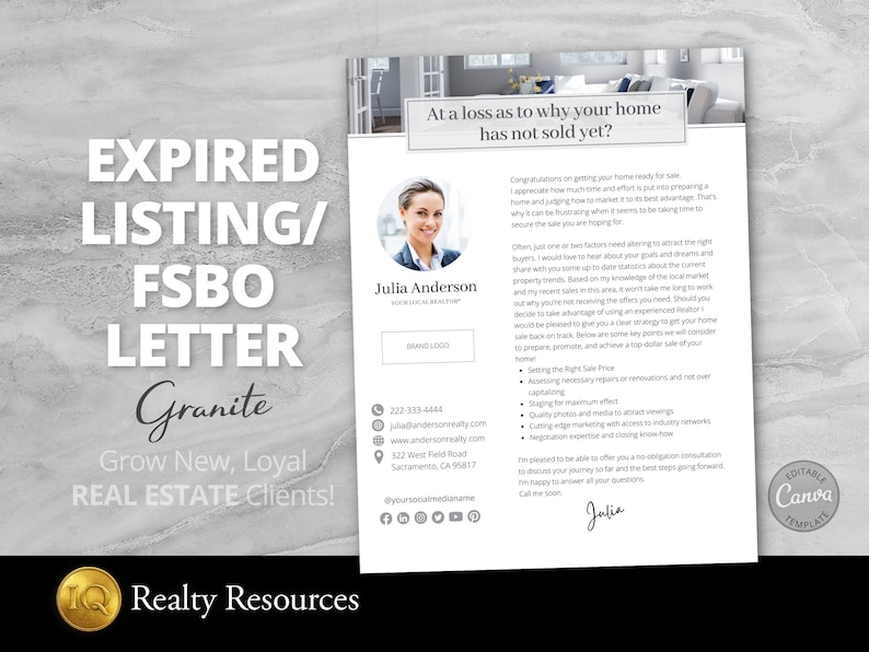 Expired Listing Letter, FSBO Letter, Real Estate Flyer Template, Home Seller, Neighbourhood ...