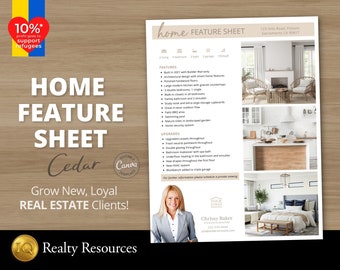 Professional Real Estate Home Feature Sheet Template Canva - Etsy