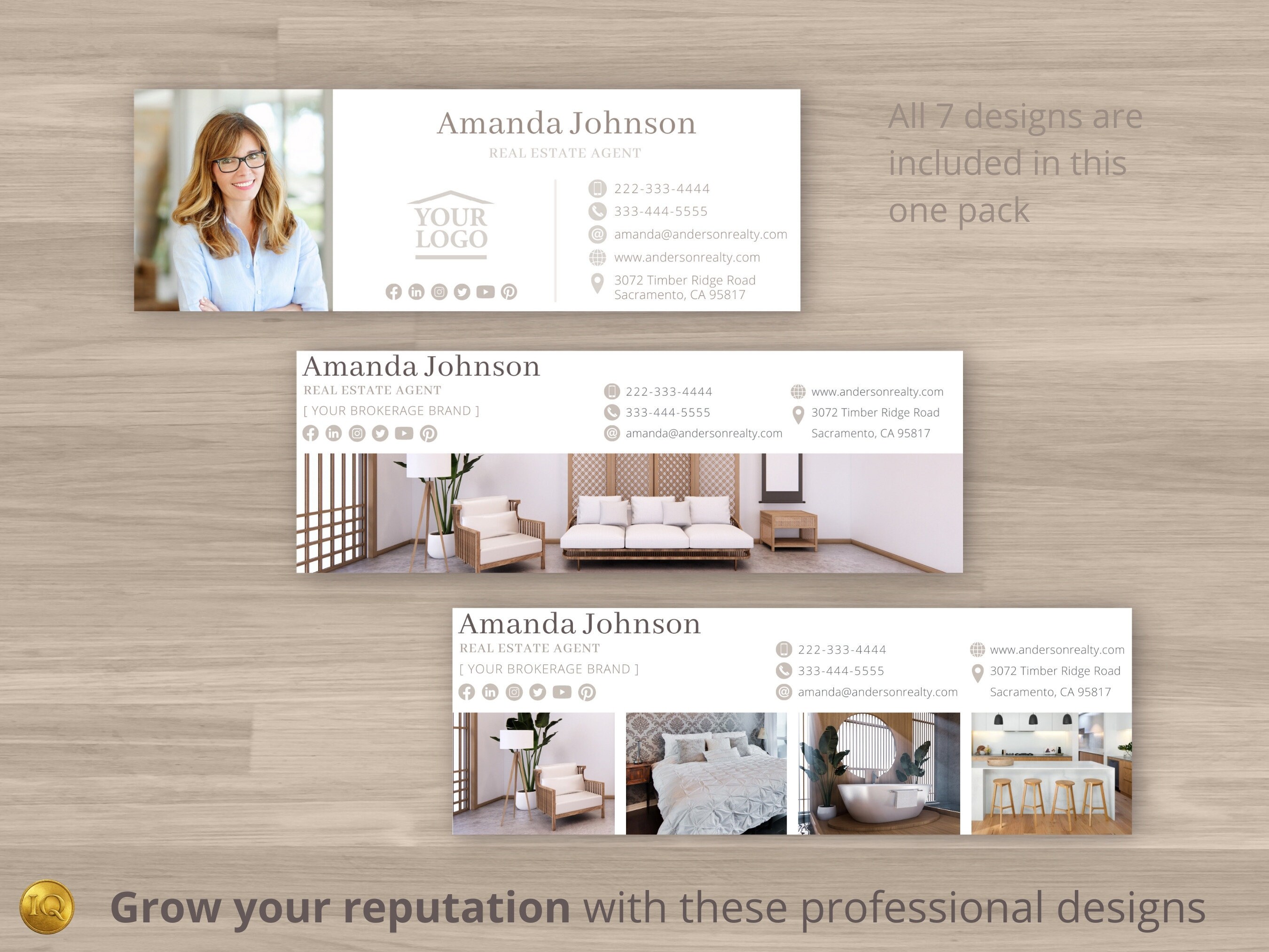 Email Signature Template Bundle, 7 Signature Templates, Real Estate ...