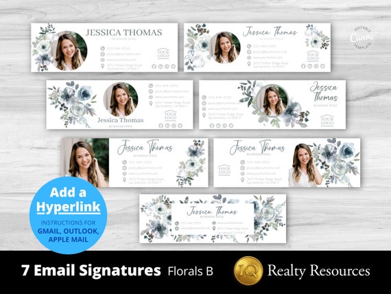 Email Signature Template Bundle Floral Email Marketing - Etsy