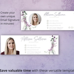 Email Signature Template Bundle, 7 Floral Signature Templates, Modern ...