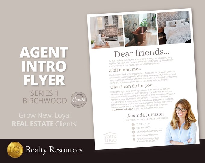 Real Estate Agent Introduction Letter, Realtor Farming Letter, Real ...