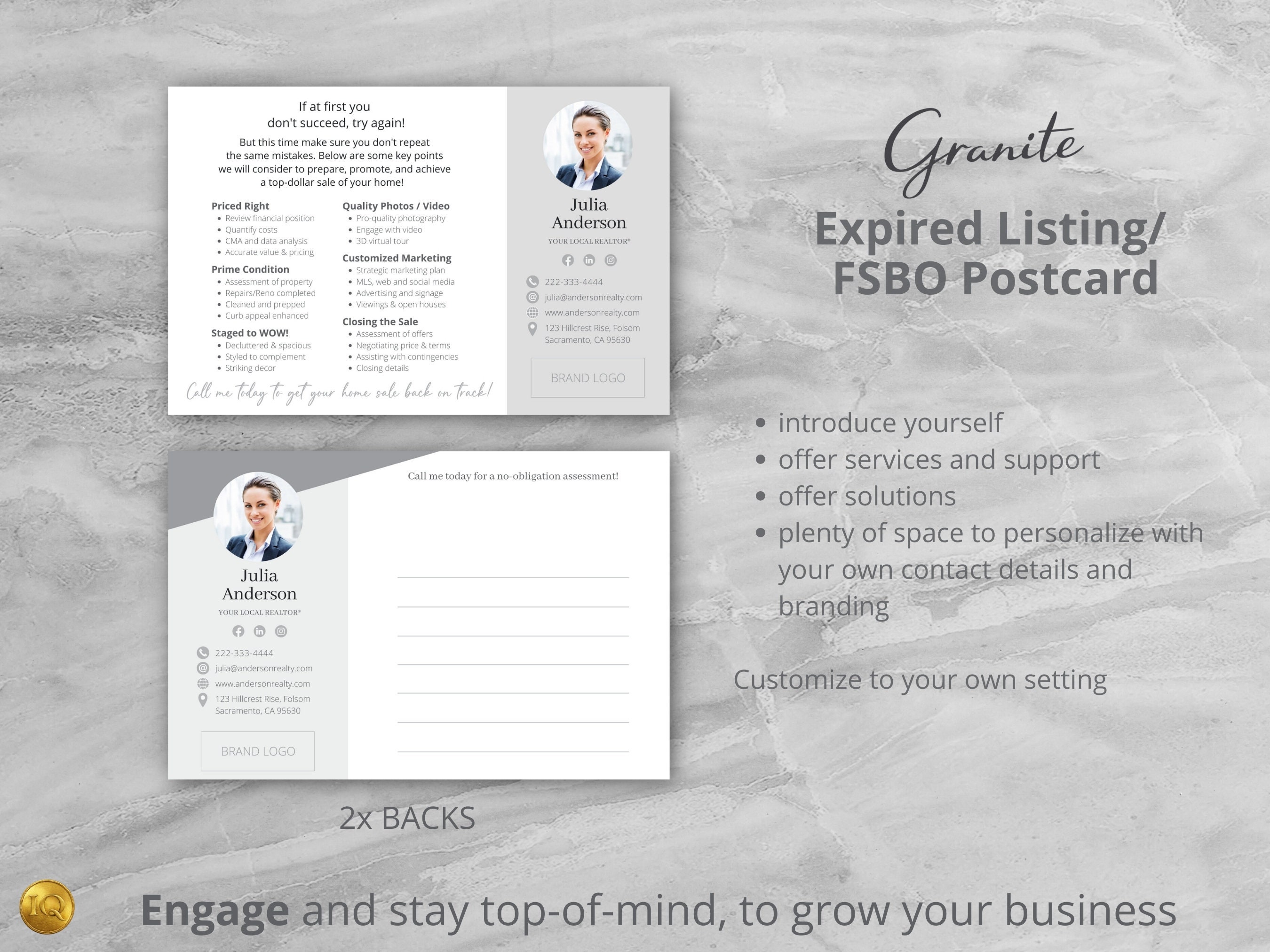 Real Estate Postcard Template, Expired Listing Postcard, FSBO Postcard ...