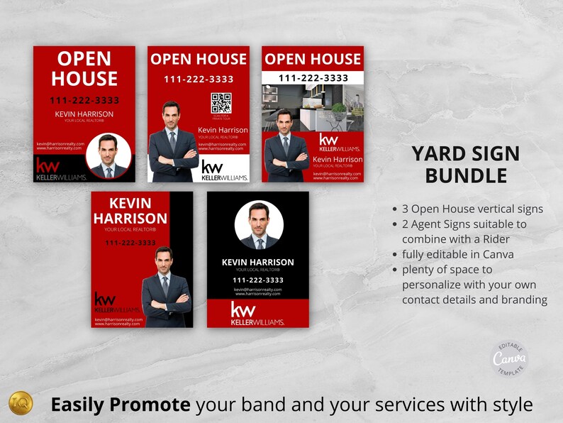 Real Estate Yard Sign Bundle, KW Real Estate Signs, for Sale Yard Sign ...