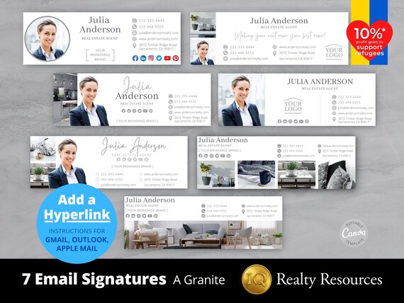 Email Signature Template Bundle 7 Signature Templates Real - Etsy