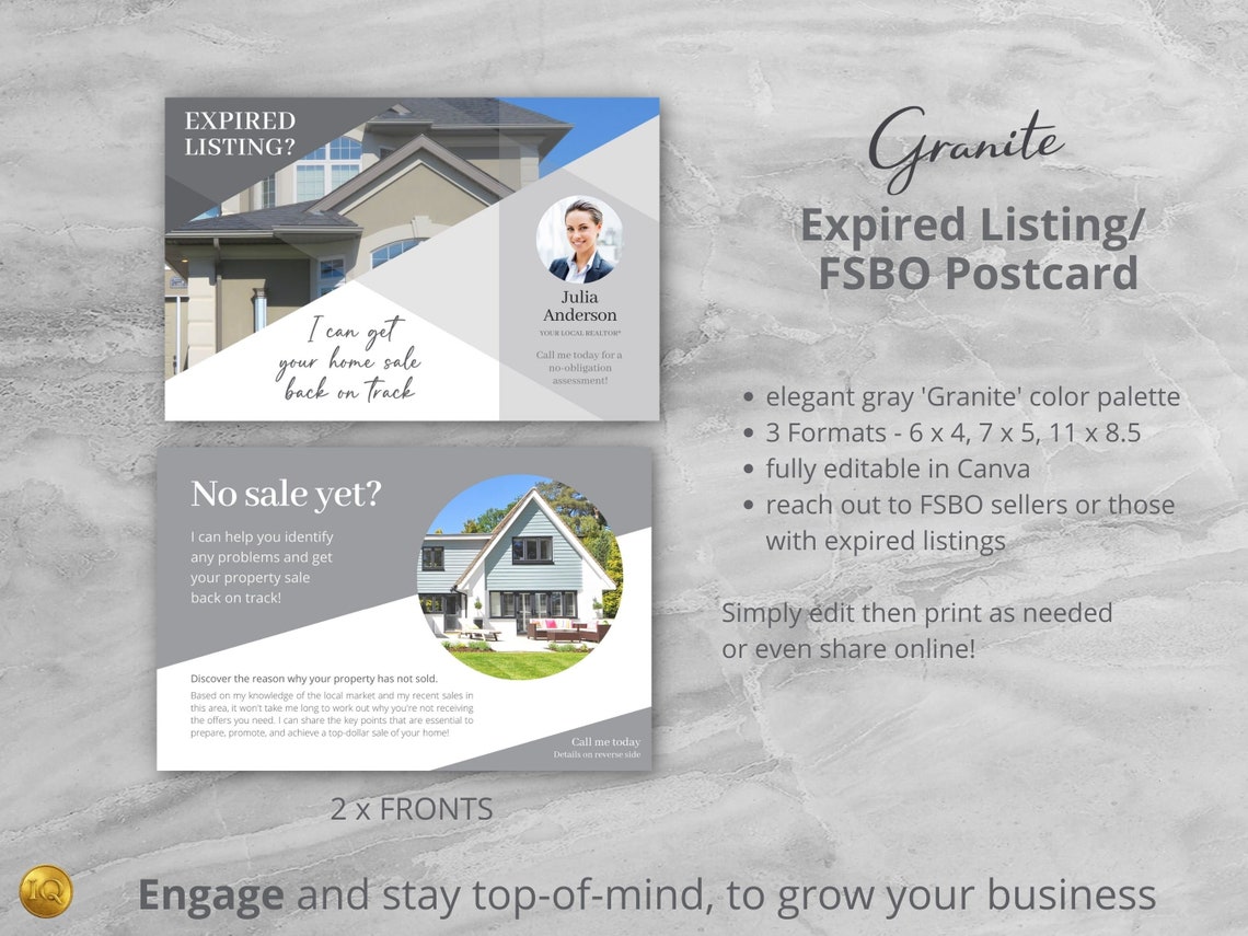 Real Estate Postcard Template Expired Listing Postcard FSBO - Etsy