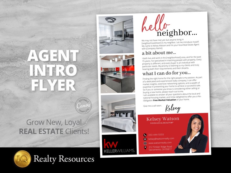 Real Estate Flyer Template, Realtor Introduction, Hello Neighbor, Flyer ...