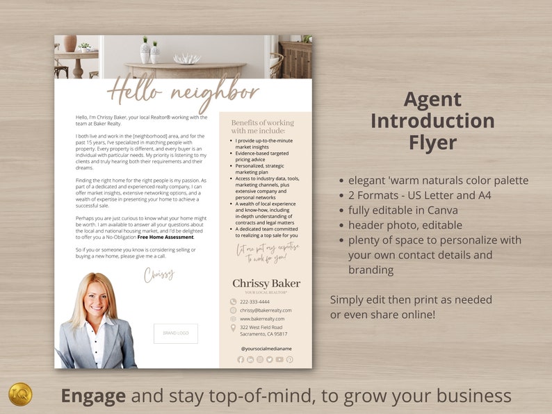 Flyer Template, Real Estate Flyer, Agent Introduction, Prospecting ...