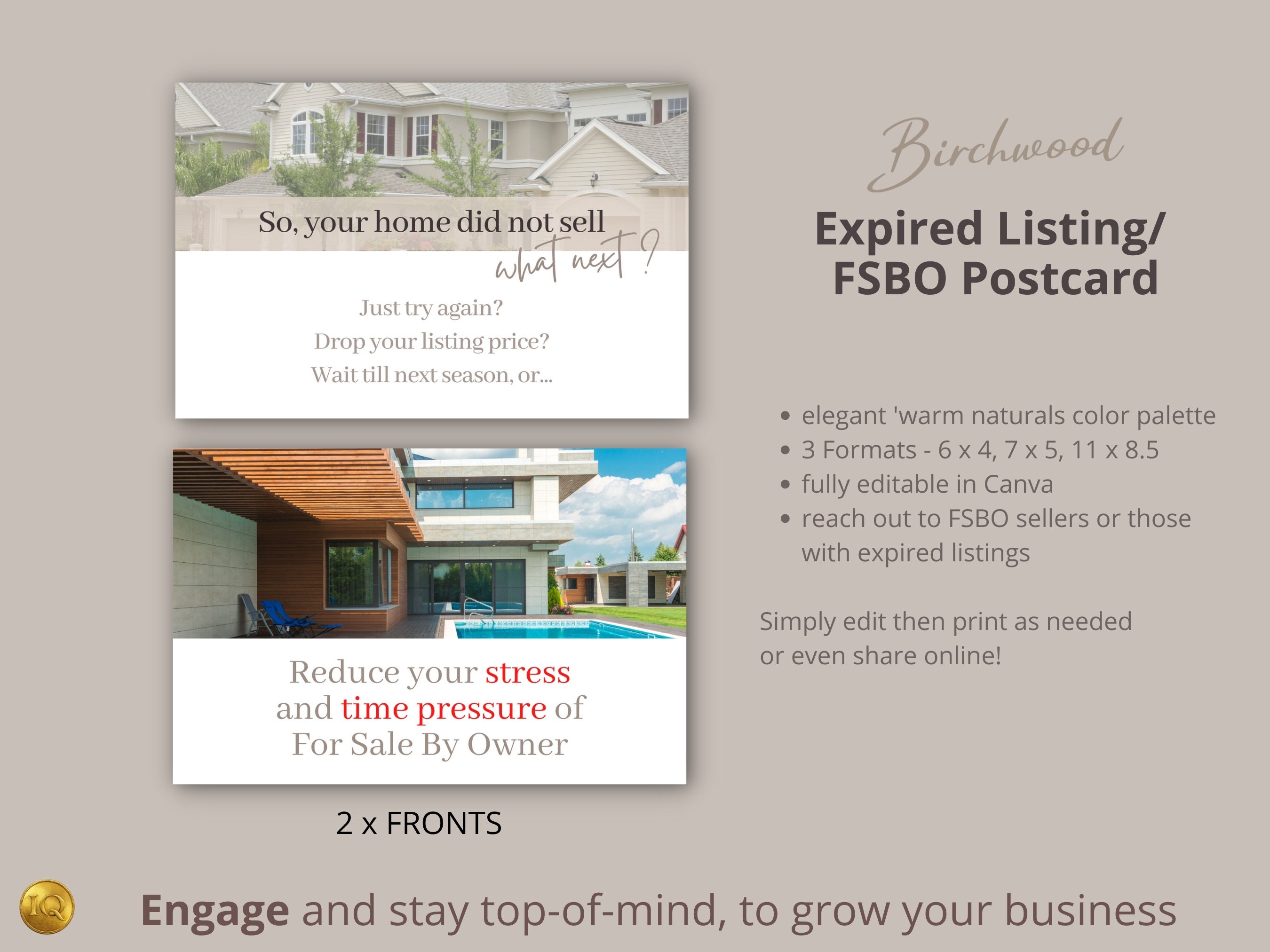 Real Estate Postcard Template, Expired Listing Postcard, FSBO Postcard ...