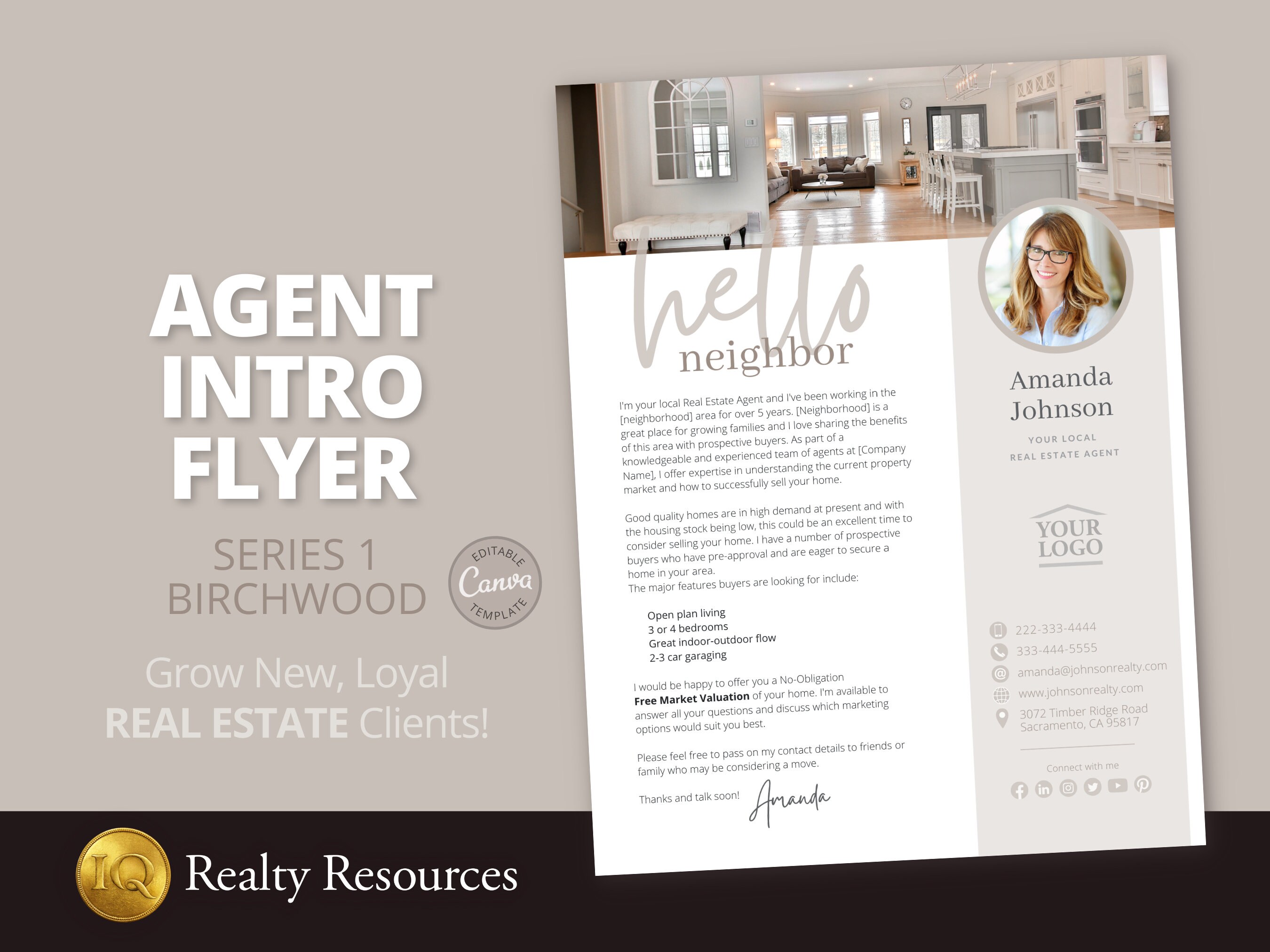 Real Estate Flyer Template, Agent Introduction, Agent Marketing ...