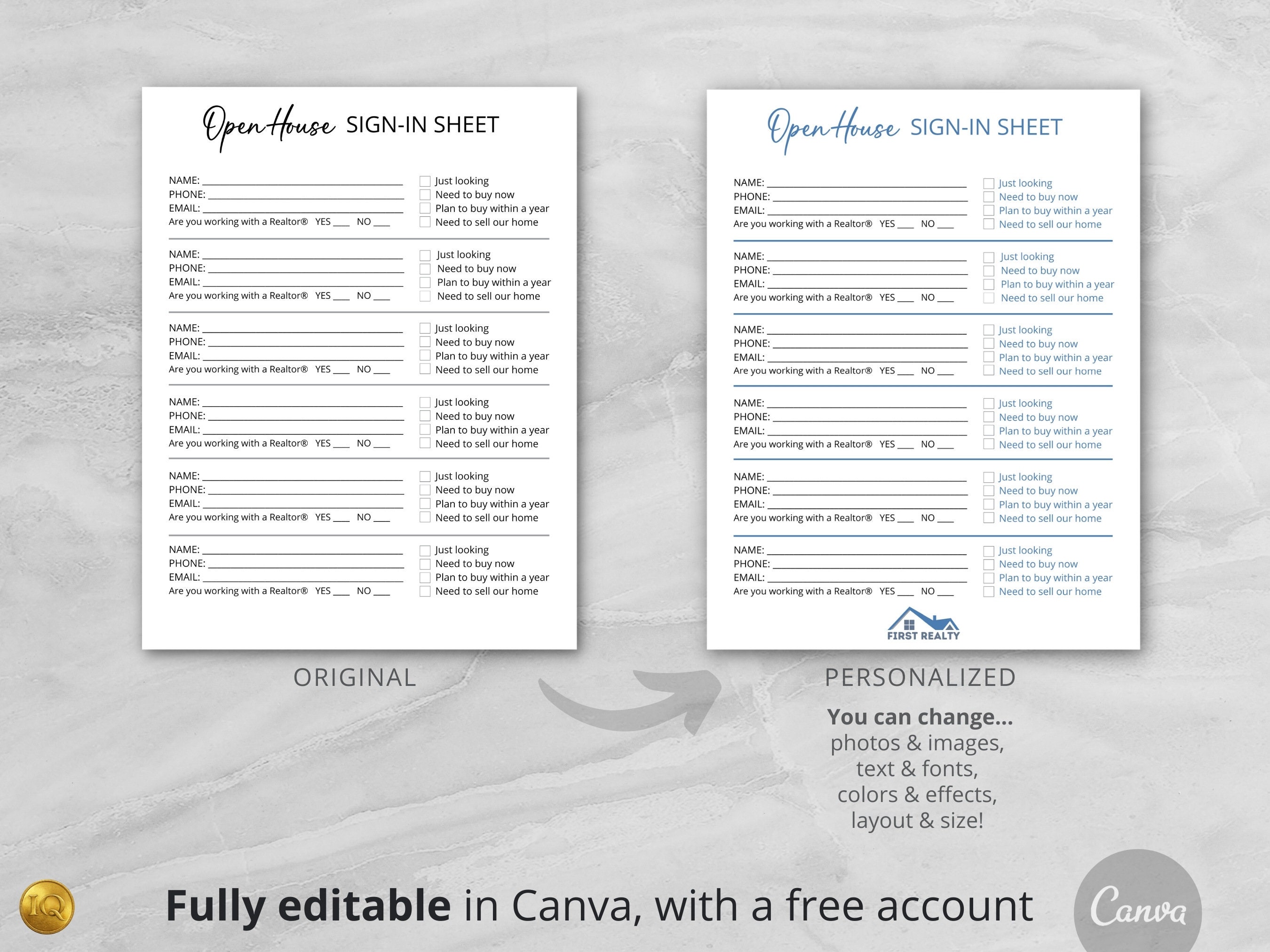 Real Estate Open House Sign in Sheet, Open House Flyer, Real Estate ...