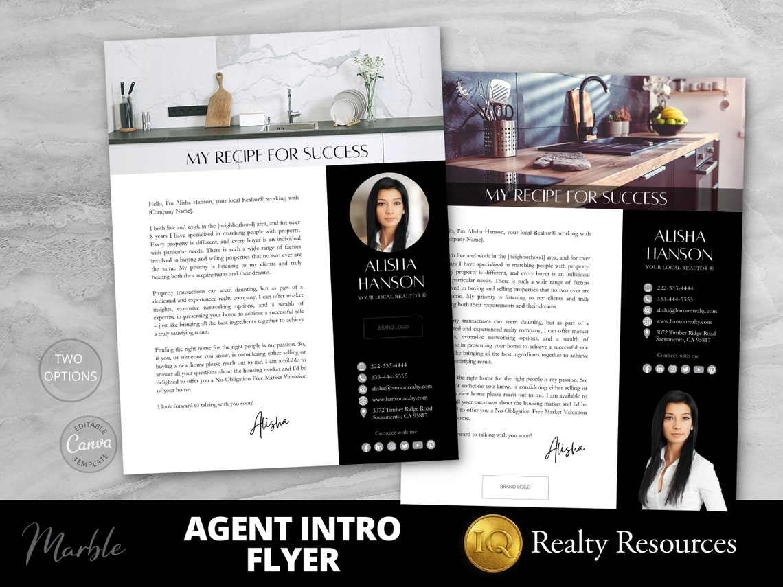 Real Estate Flyer Template, Realtor Introduction Flyer, Letter ...
