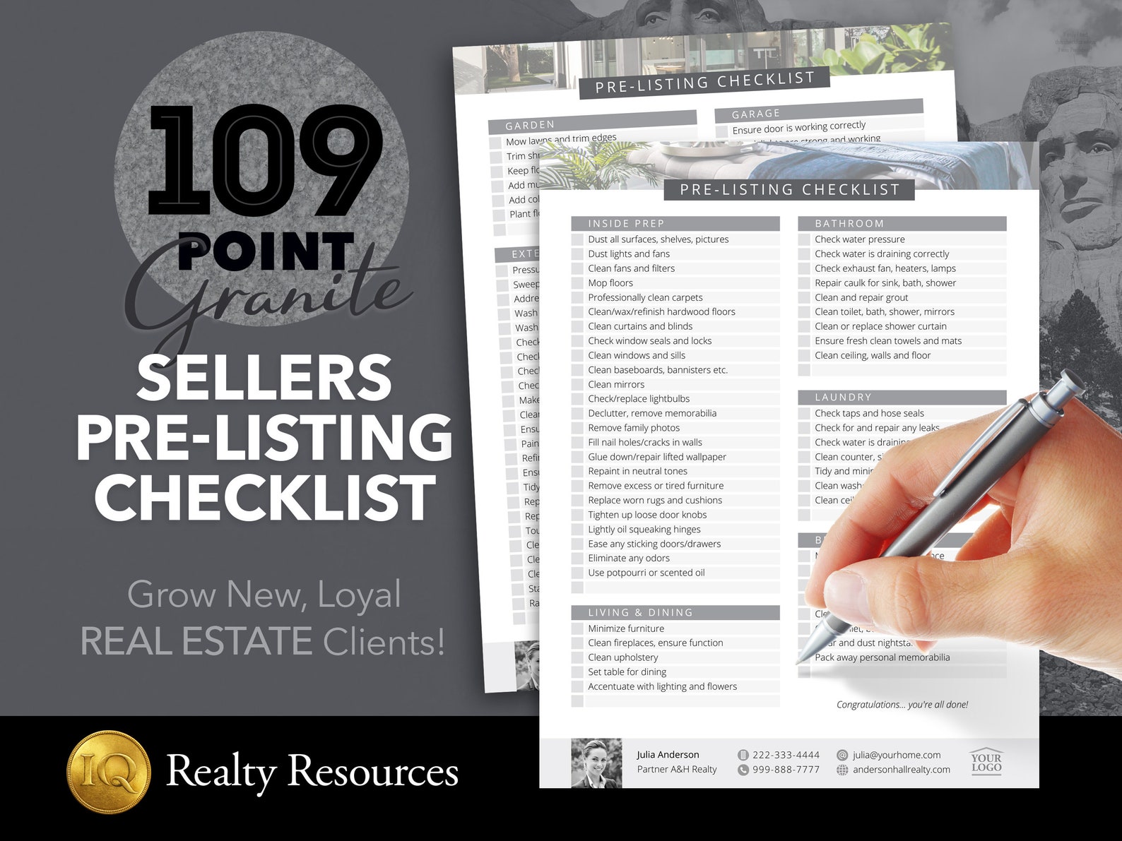 Real Estate Pre-listing Checklist for Home Sellers, Real Estate ...