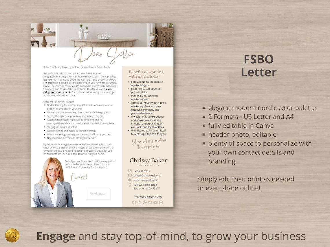 FSBO Letter Expired Listing Flyer Template Real Estate - Etsy