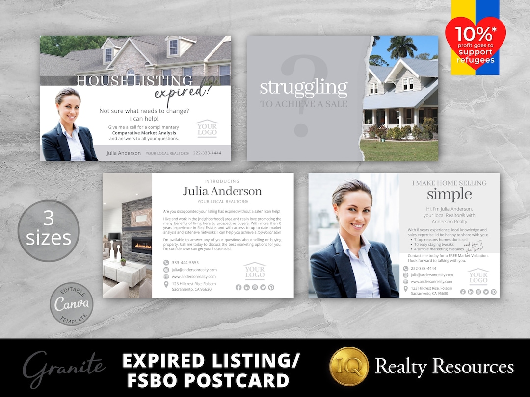 Real Estate Postcard Template, Expired Listing Postcard, FSBO Postcard ...