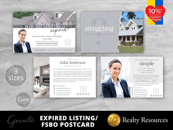 Real Estate Postcard Template Expired Listing Postcard FSBO - Etsy