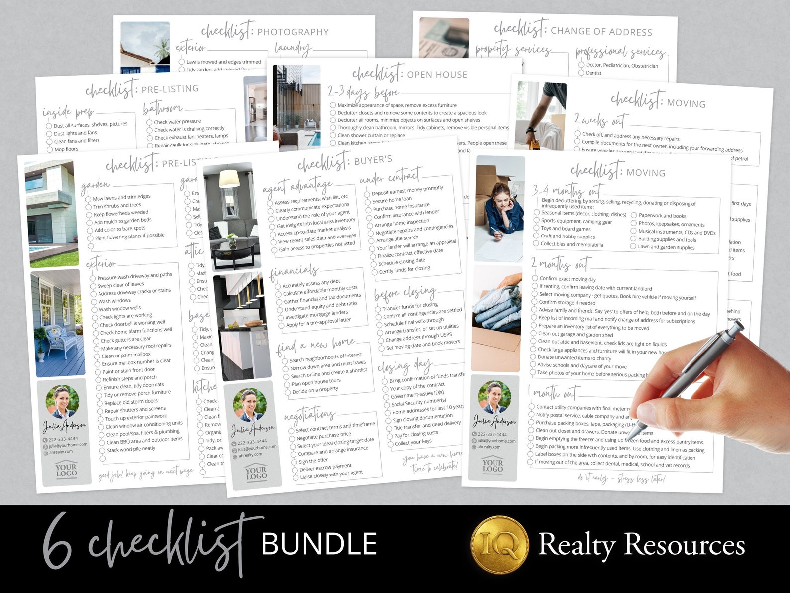 Real Estate Checklist Template BUNDLE for Home Sellers and Buyers, 6 ...
