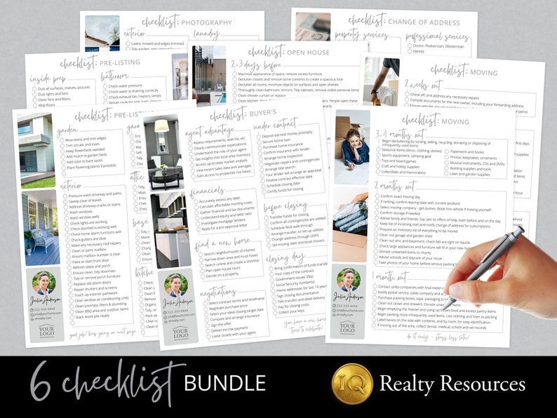 Real Estate Checklist Template BUNDLE for Home Sellers and Buyers, 6 ...