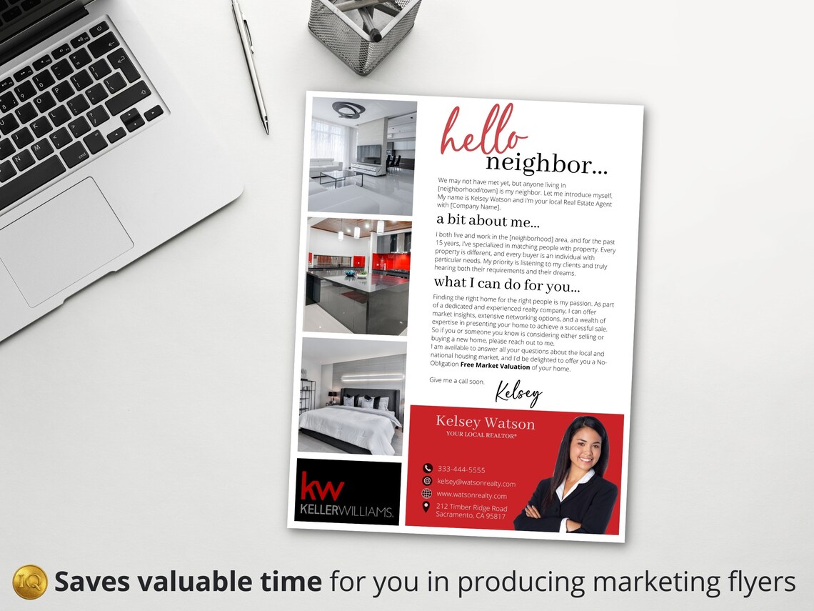 Real Estate Flyer Template Realtor Introduction Hello - Etsy