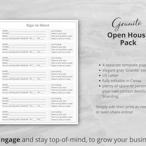 Open House Pack, Open House Sign in Sheet, Feedback Form, Open House ...