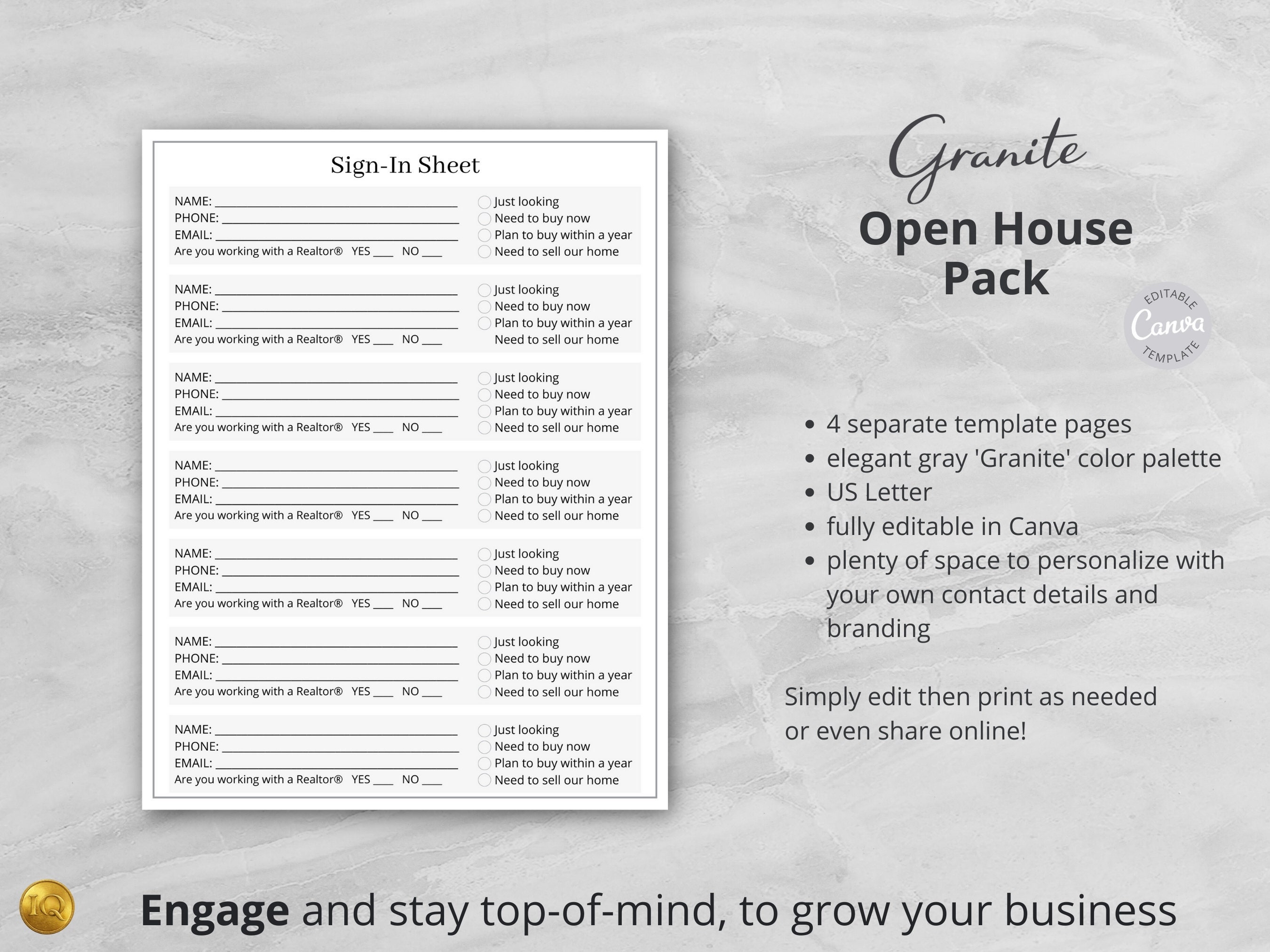 Open House Pack, Open House Sign in Sheet, Feedback Form, Open House ...