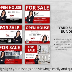 Real Estate Yard Sign Bundle, Keller Williams Real Estate Signs, for ...