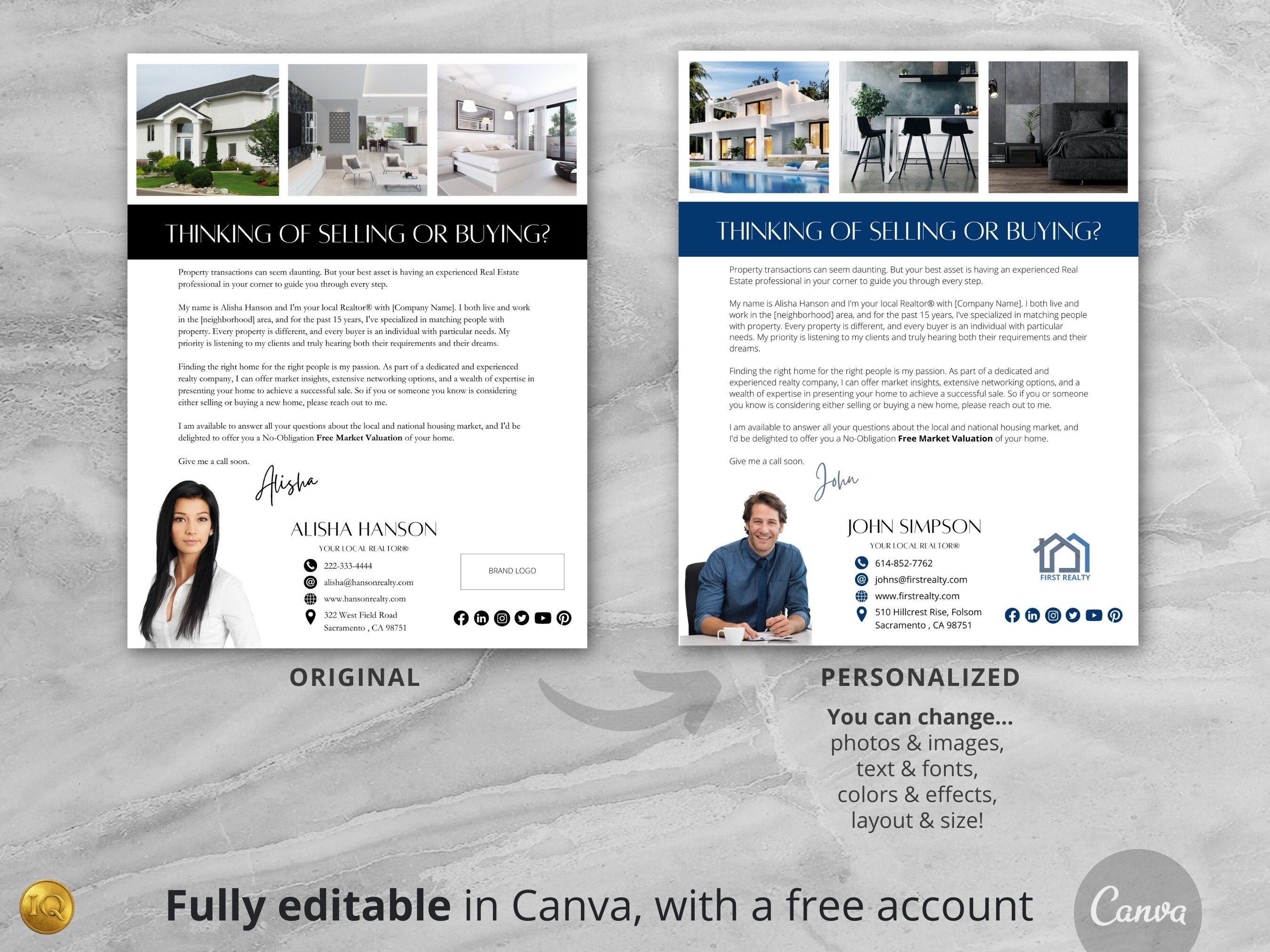 Real Estate Flyer Template, Buying or Selling, Realtor Introduction ...