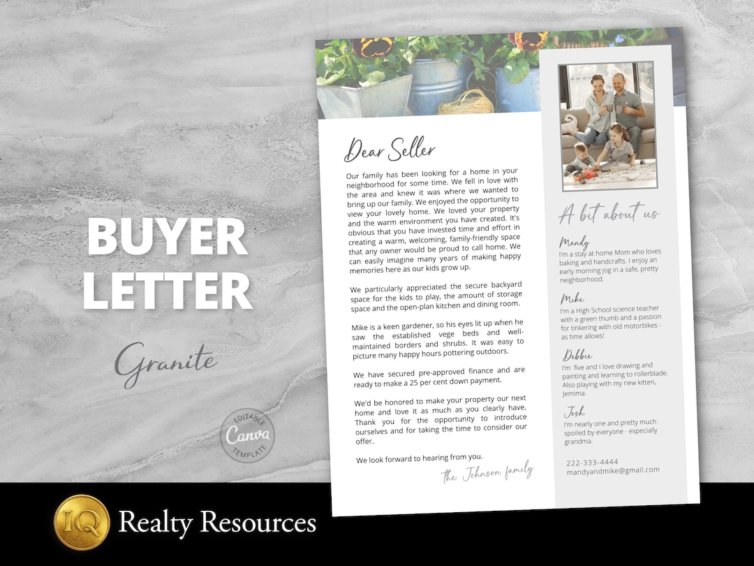 Buyer Letter Template, Home Buyer Offer Letter, Dear Seller Template ...