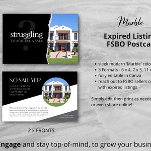 Real Estate Postcard Template, Expired Listing Postcard, FSBO Postcard ...