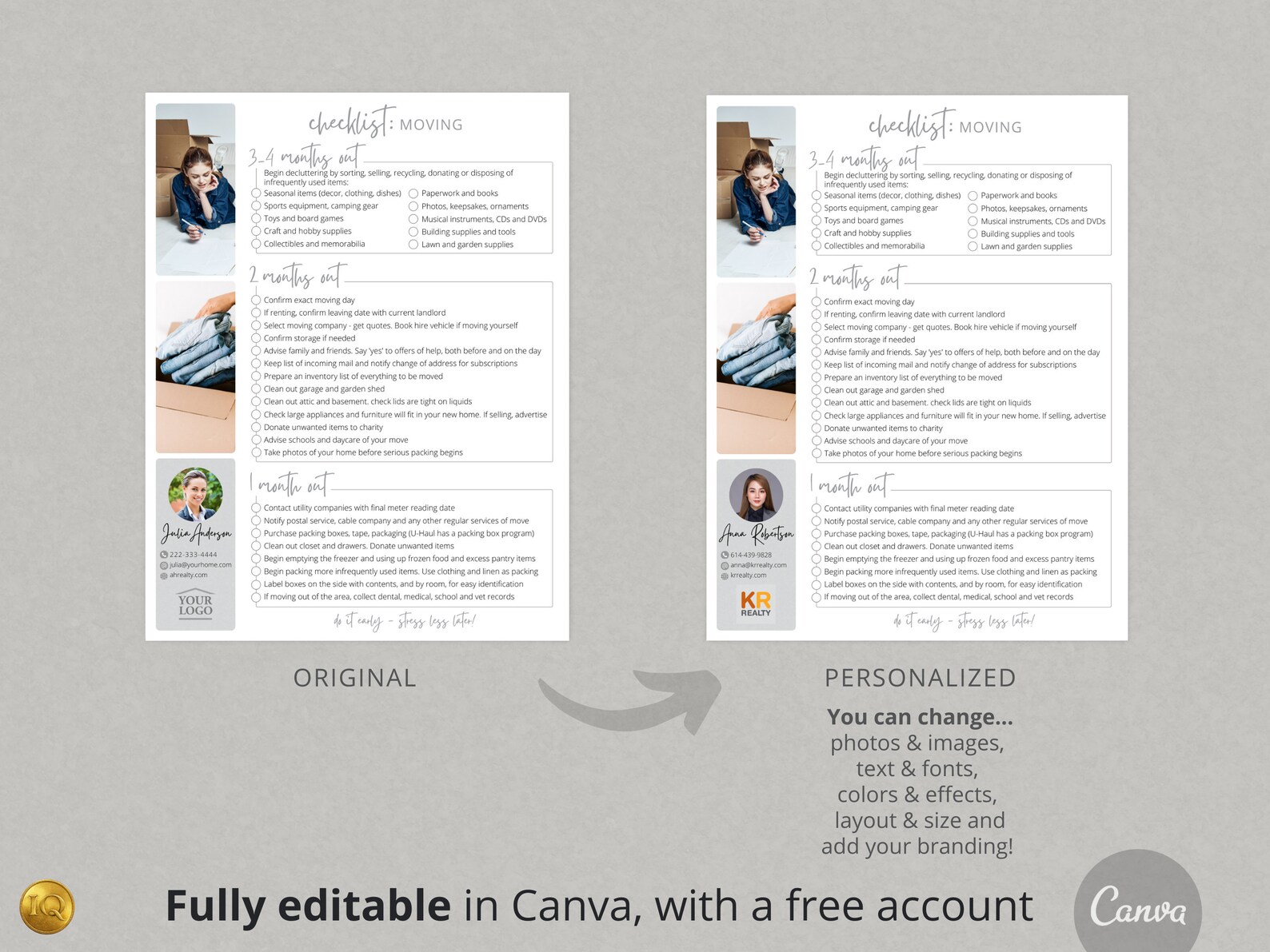 Real Estate Moving Checklist for Home Sellers and Buyers, Real Estate ...