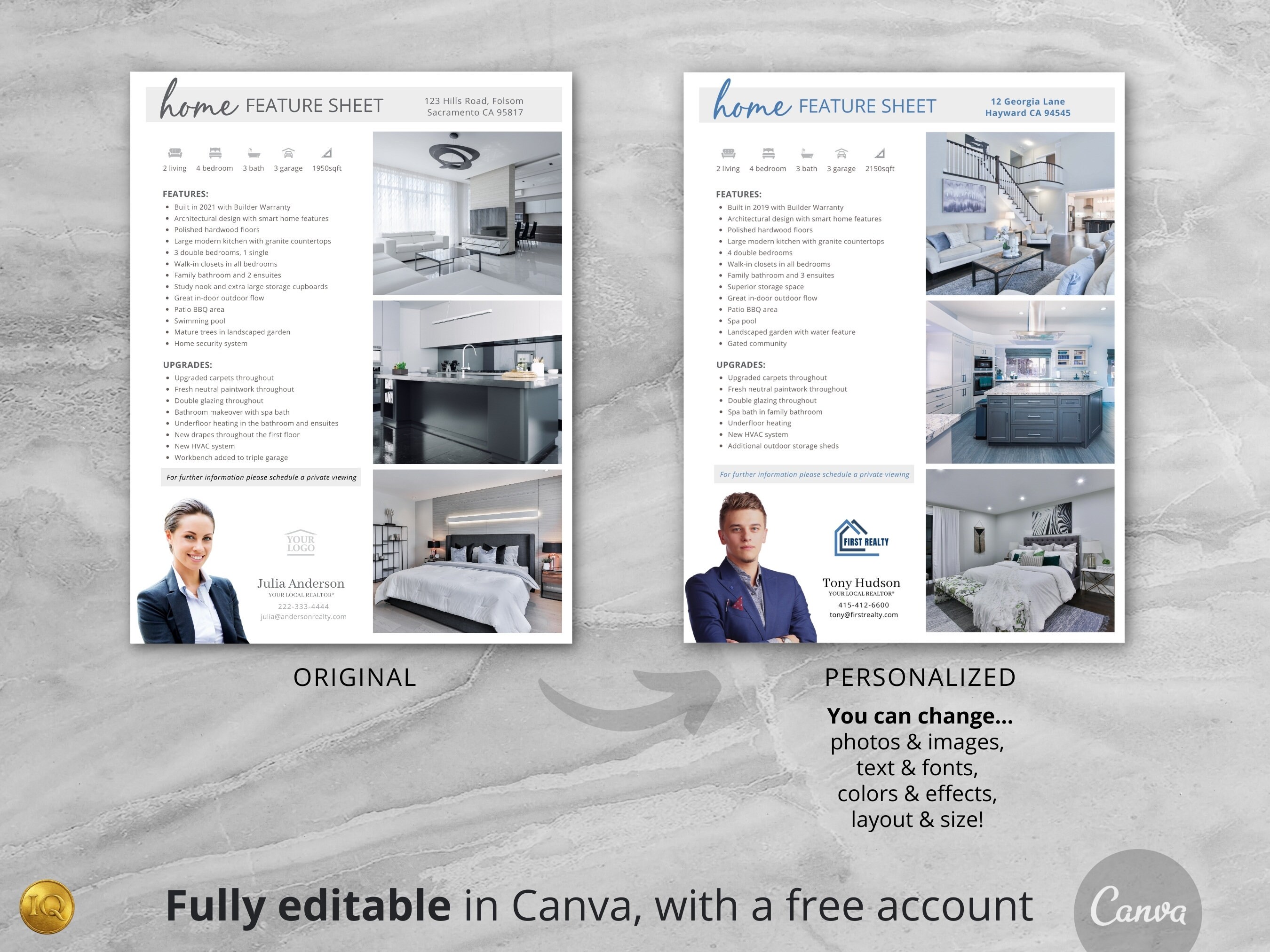 Real Estate Flyer, Home Feature Sheet, for Sale Flyer Template, Real ...